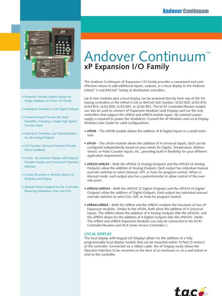 Andover Continuum IO Module Expansion | PDF | Input/Output | Electrical Connector