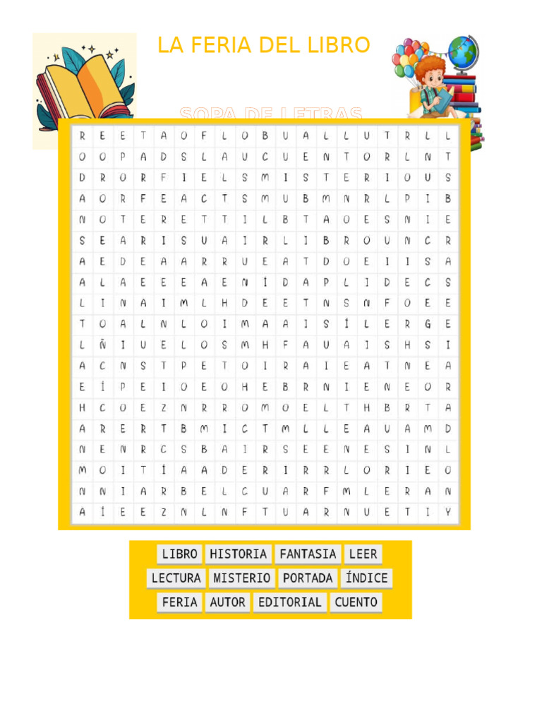 La Feria Del Libro Sopa de Letras | PDF