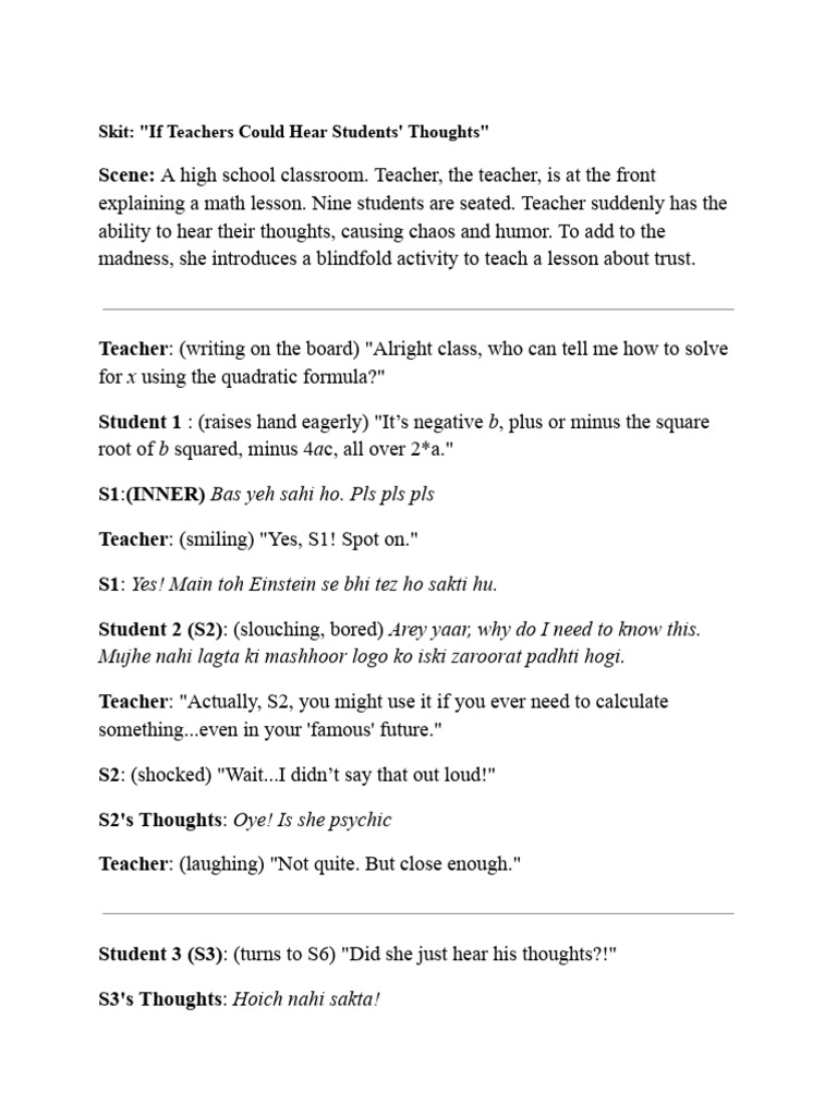 Script for skit | PDF