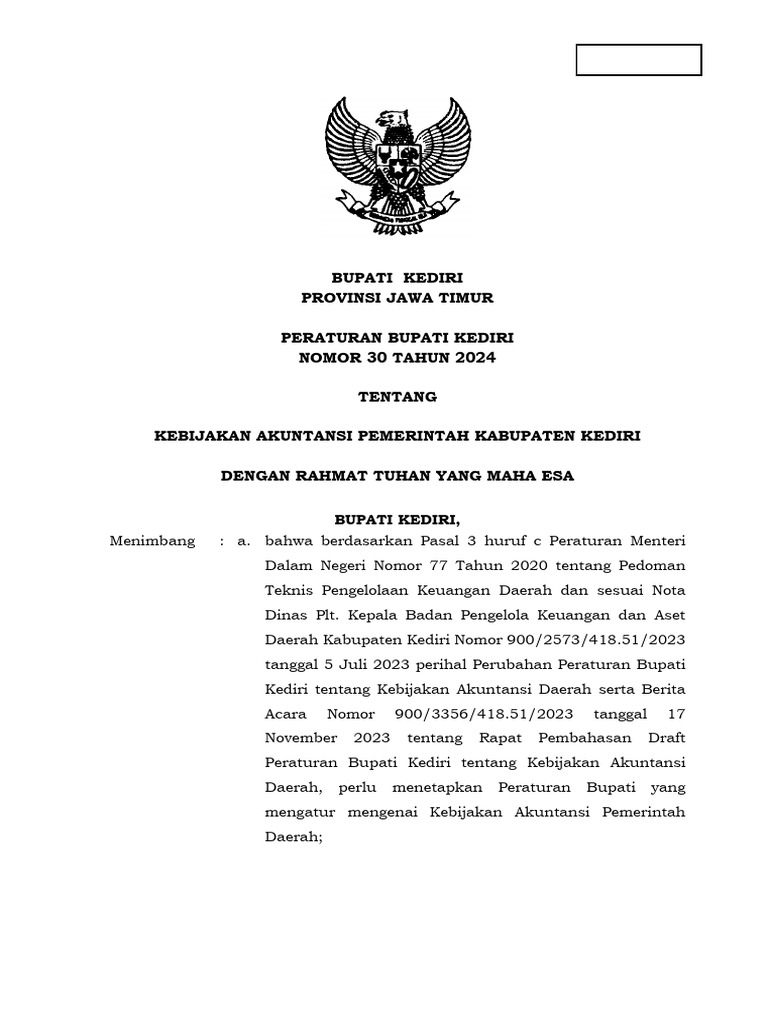 Kebijakan Akuntansi Kediri 2024 Final Cetak | PDF