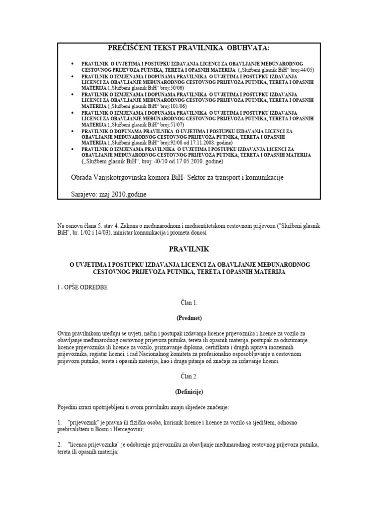 Pravilnik Izdavanja Licenci | PDF