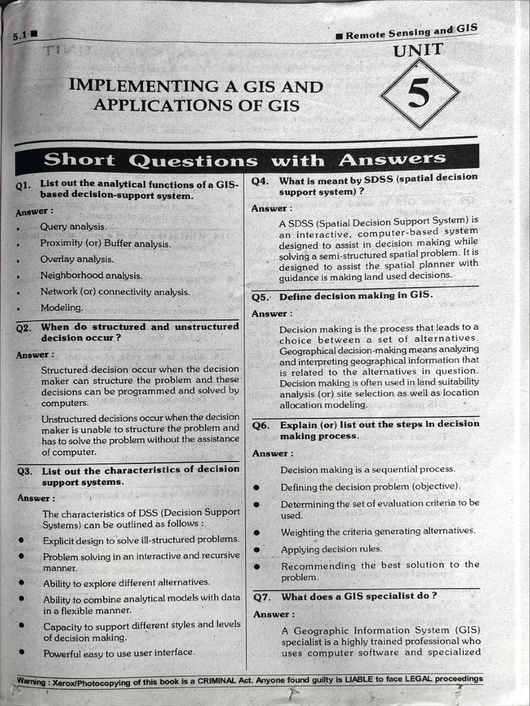 Unit 5 RS and GIS | PDF