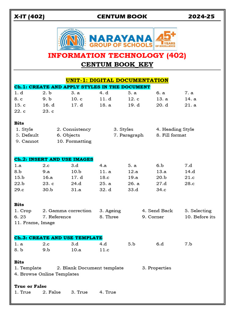 Units (Objective & Descriptive) (2024-25) (1) | PDF | Spreadsheet | Hyperlink