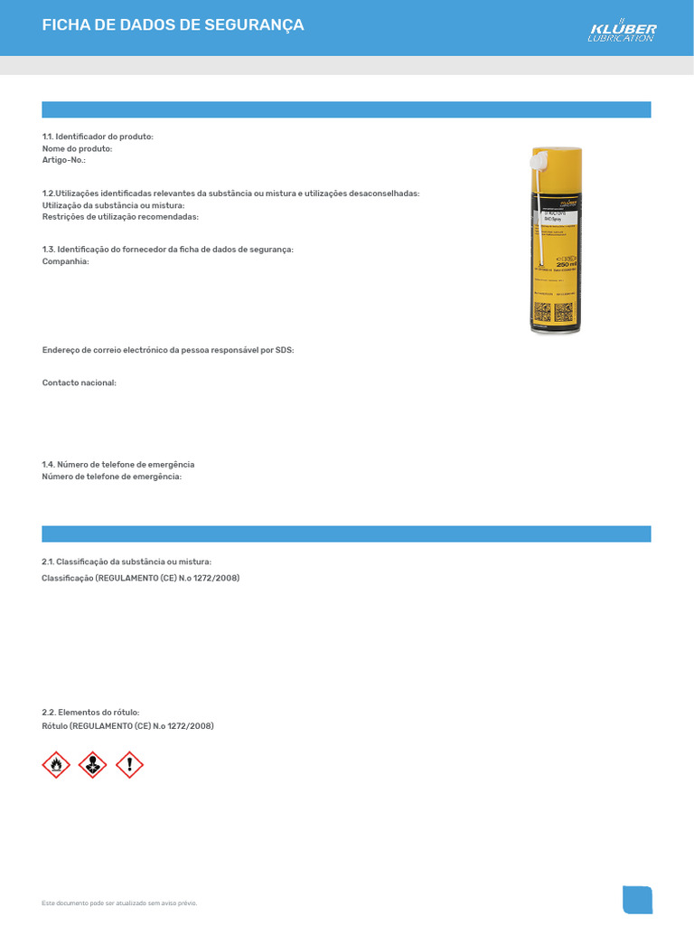 Kluber Lata de Spray Structovis BHD 250ml Fs | PDF | Desperdício | Águas residuais