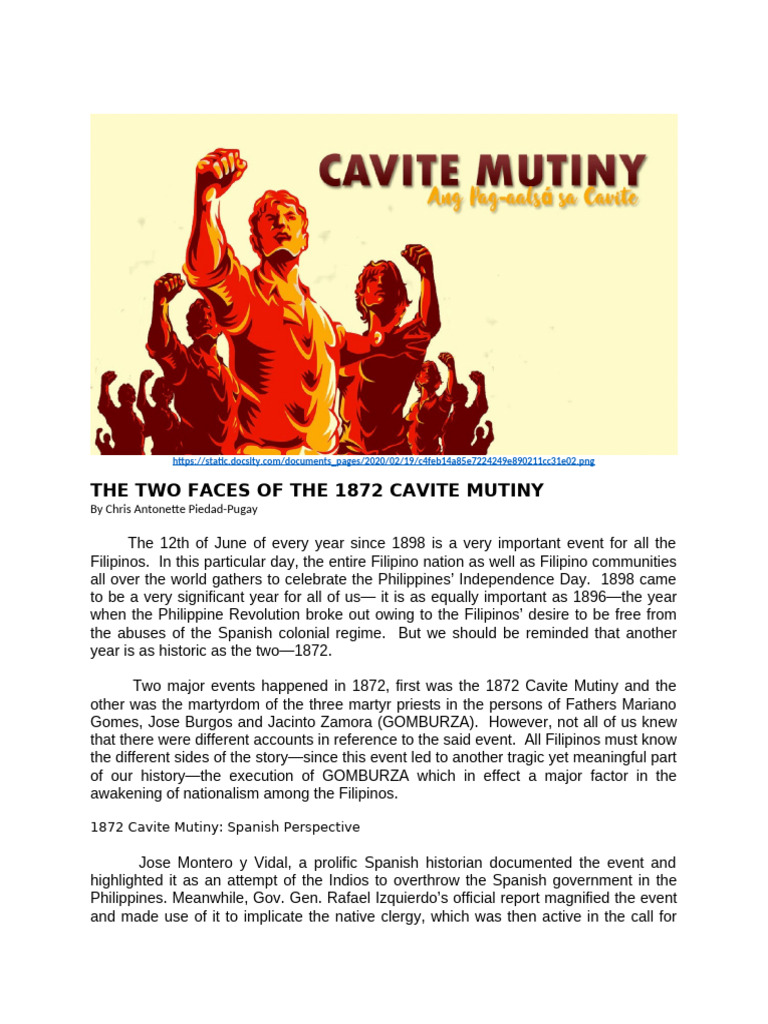The Two Faces of the 1872 Cavite Mutiny | PDF | Philippines | Spanish ...