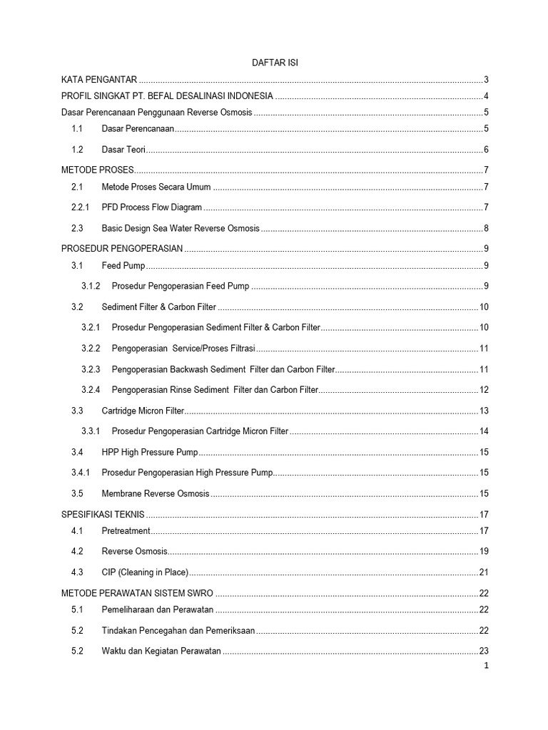 Manual Book SWRO IPI Bali | PDF