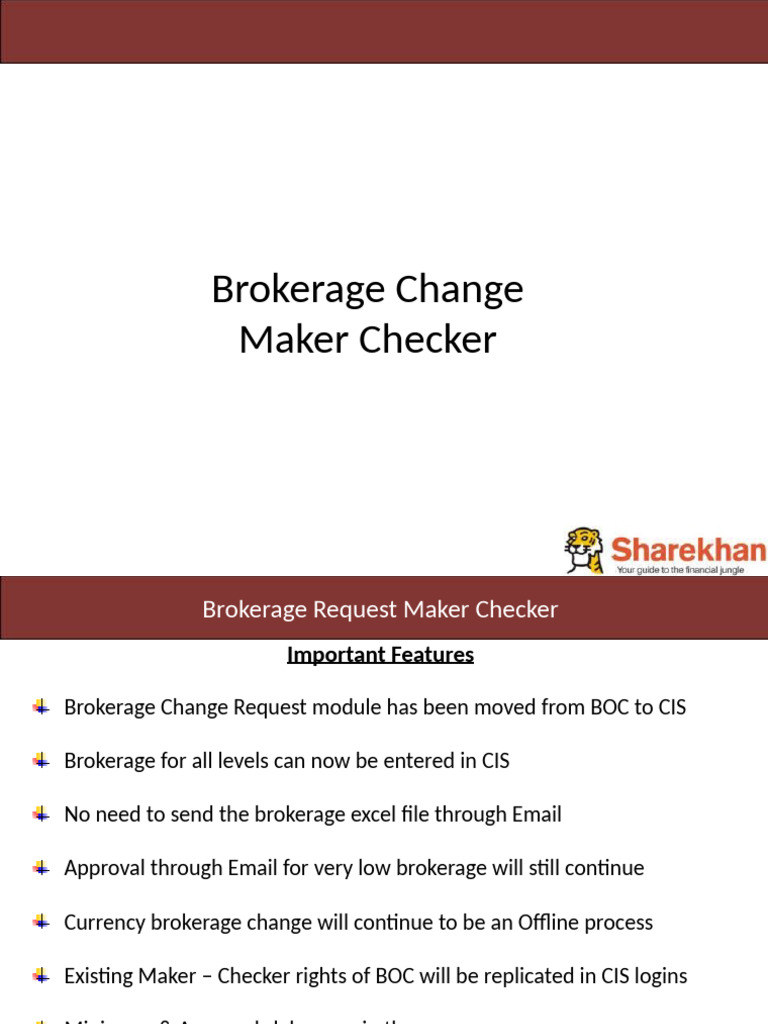 Brokerage Change Maker-Checker Process | PDF | Computing | Software