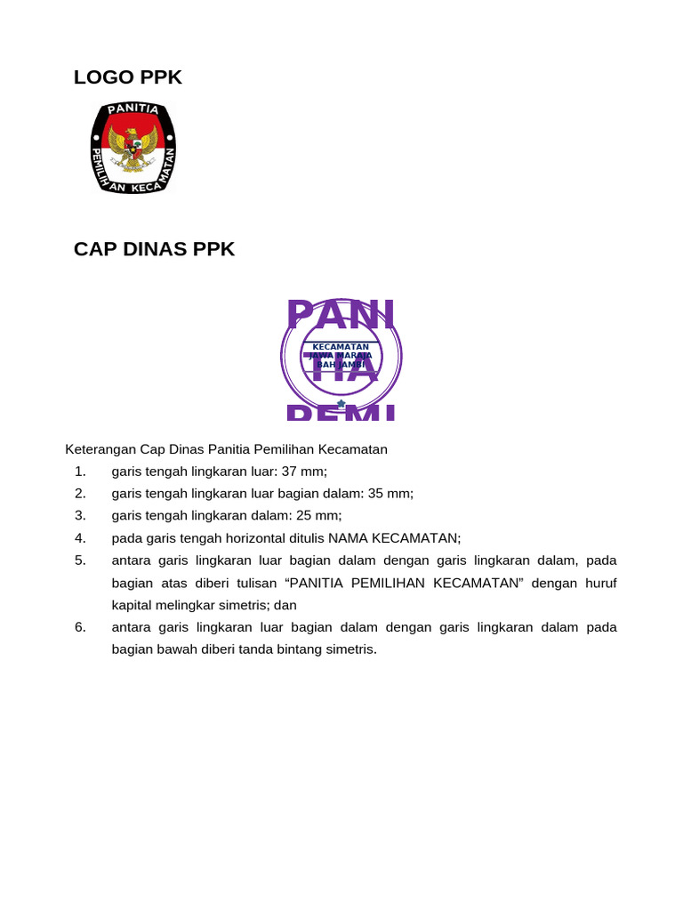 Logo, Cap Dinas Dan Kop Surat PPK - PPS | PDF