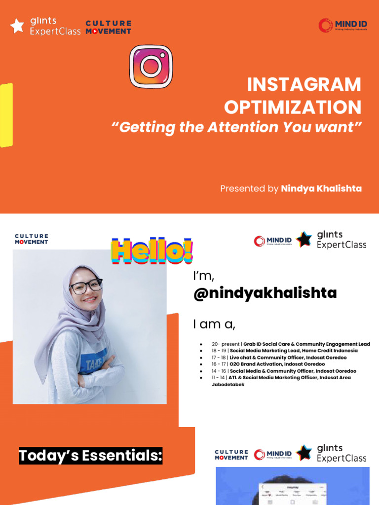 (Mini Workshop) Ig Optimization - Nindya K | PDF | Social Media Marketing | Human Communication