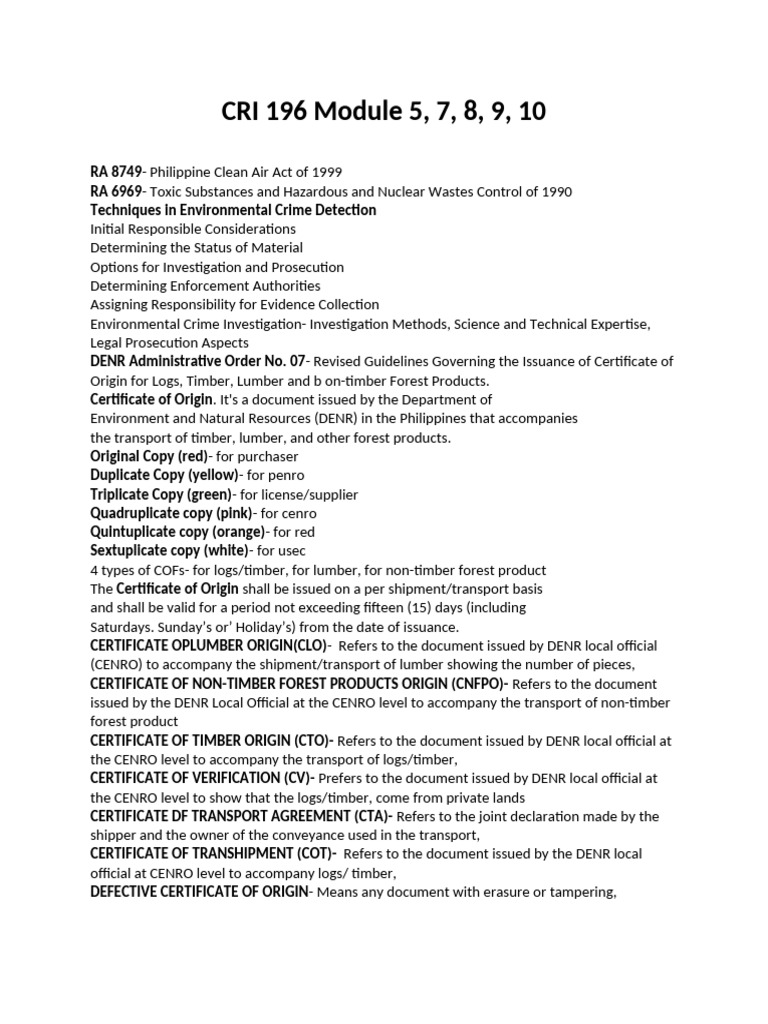 Environmental Crime Investigation Guidelines | PDF | Lumber | Wood