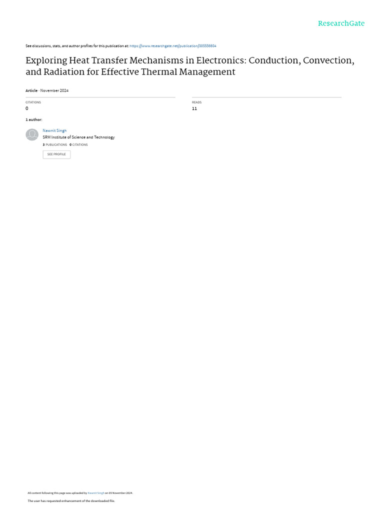 Exploring Heat Transfer Mechanisms in Electronics | PDF | Heat Transfer ...