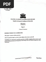 UACE BIOLOGY 2 Past Papers | PDF