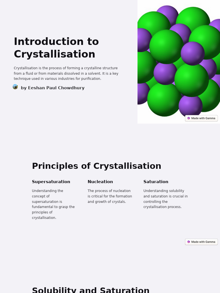 Introduction To Crystallisation | PDF | Crystallization | Solubility