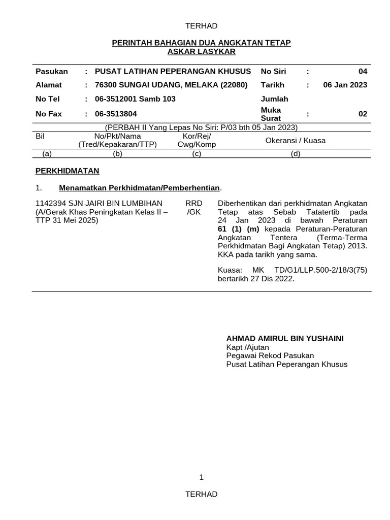 Pto Siri 04 BTH 06 Jan 2023 - Tatatertib (Ok) | PDF