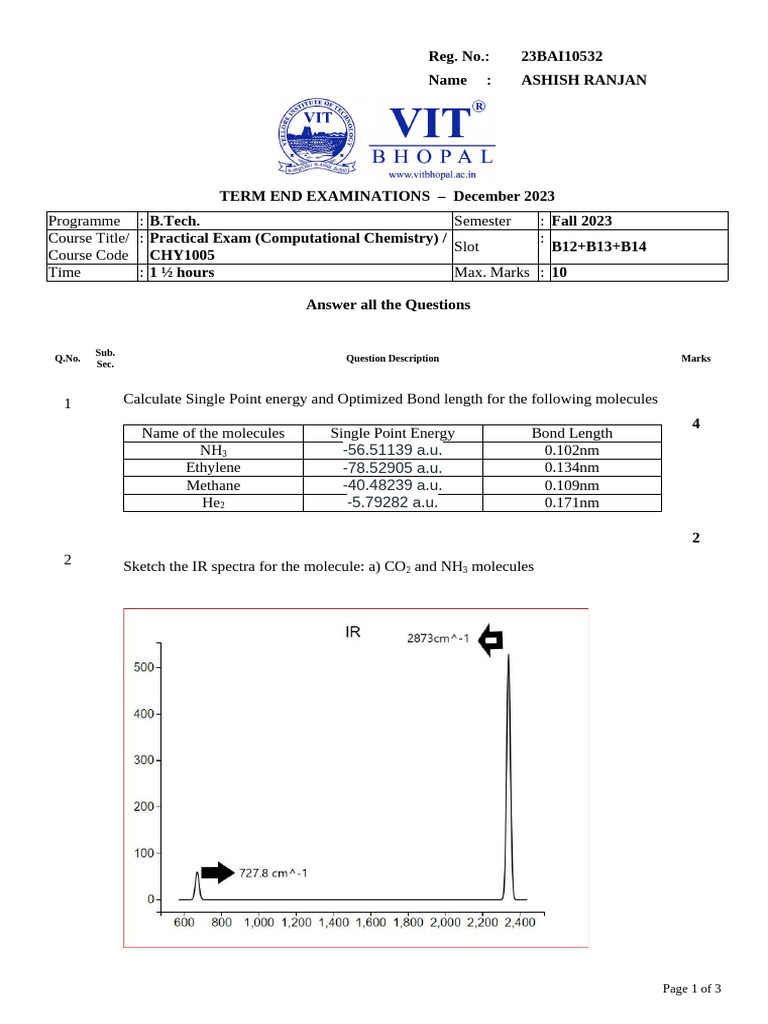 Practical Question Paper | PDF | Chemistry | Applied And ...