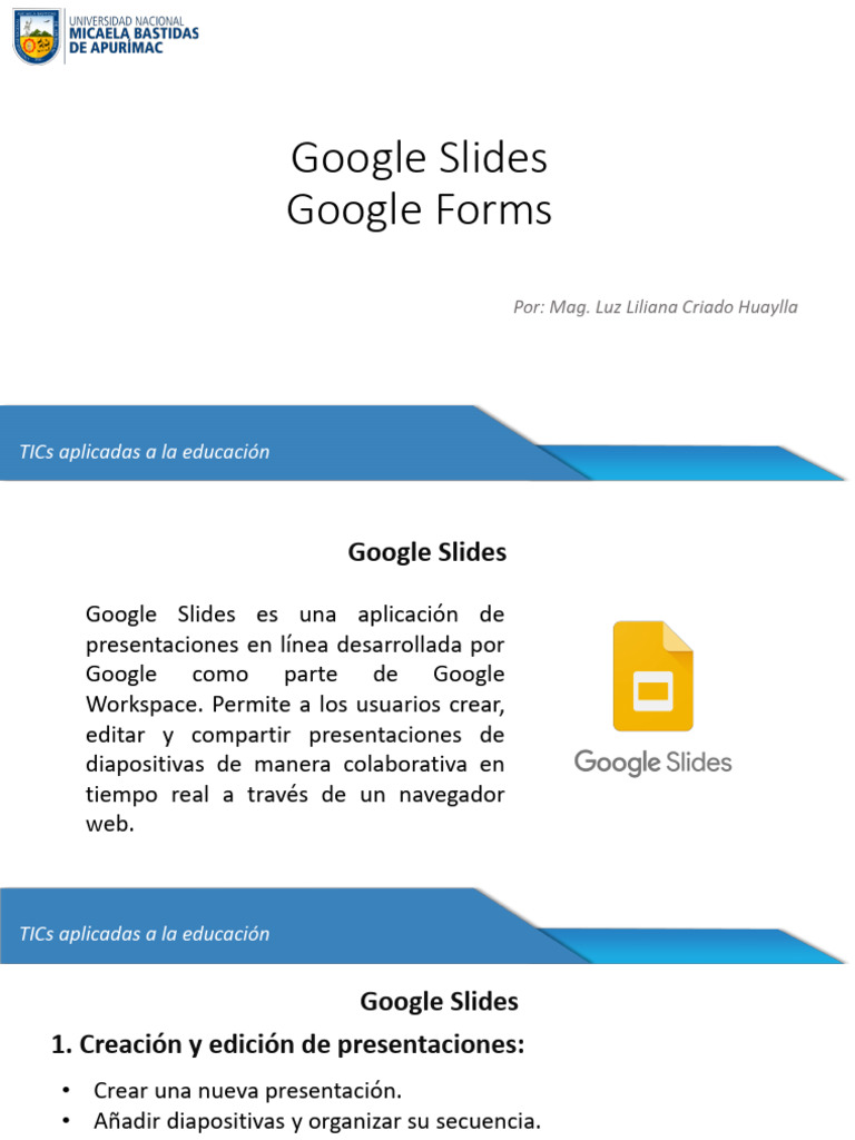Guía de Google Slides y Forms en Educación | PDF | Red mundial ...