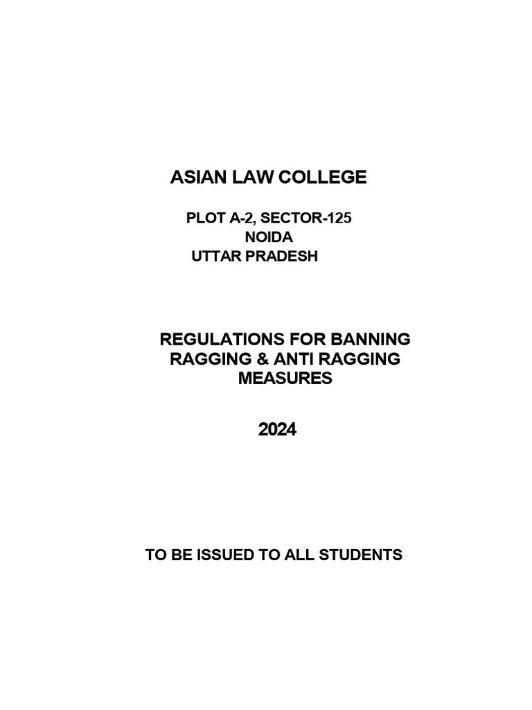Anti-Ragging Rules for Students | PDF | Misconduct | Problem Behavior
