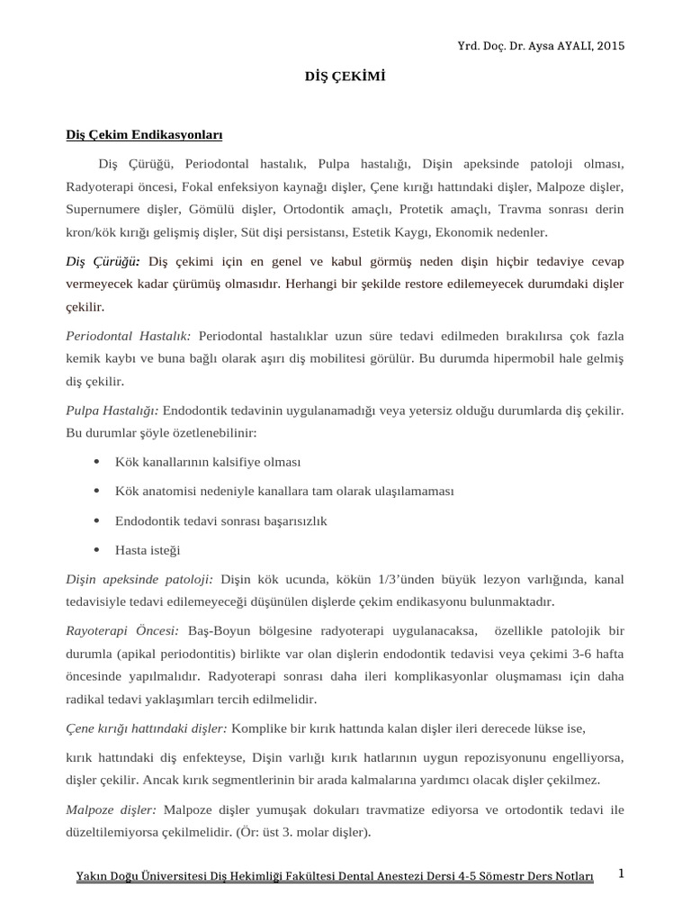 Diş çekimi ders notu_7 | PDF