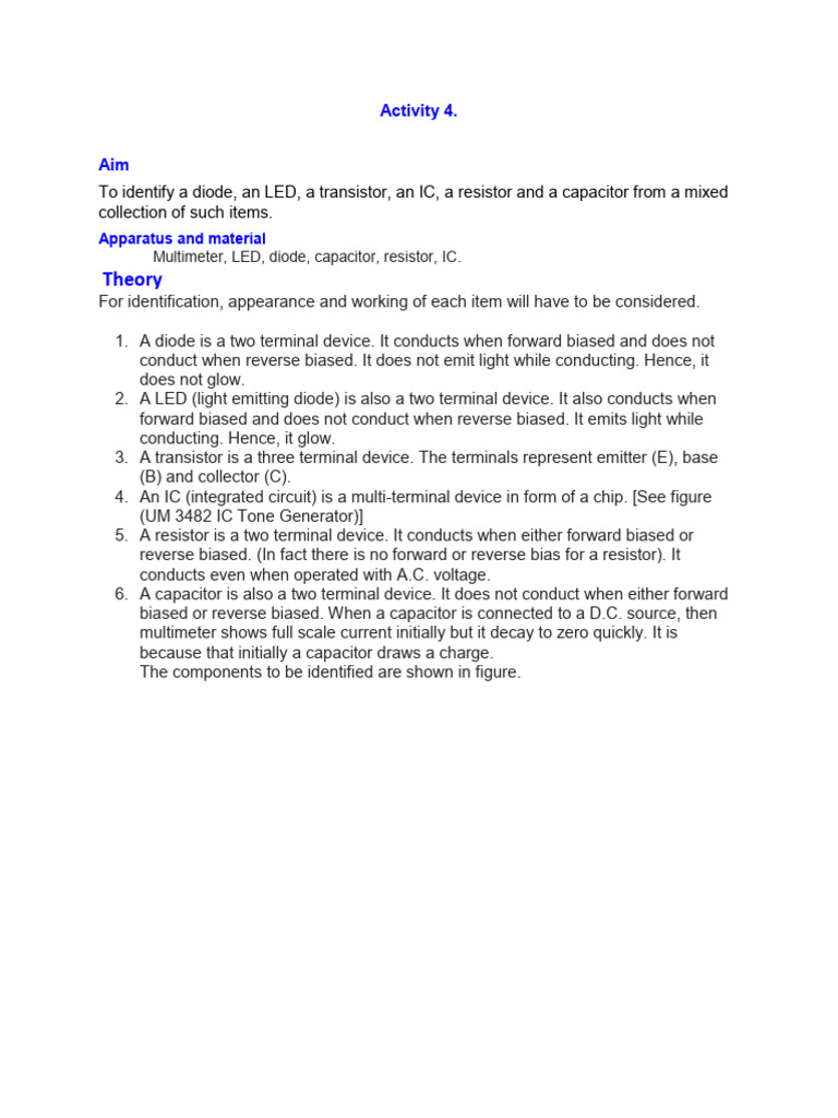 Activity No.4 Identify The Components | PDF | Capacitor | Integrated Circuit