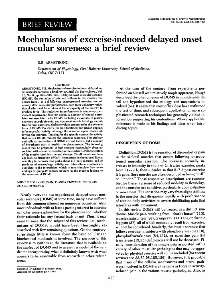 Mechanisms of Exercise Induced Delayed Onset.2 | PDF