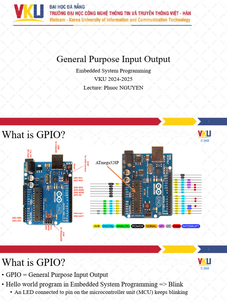 Lec01-GPIO-to-student | PDF | Microcontroller | Electricity