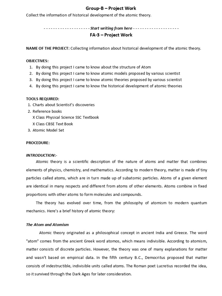 Historical Development of Atomic Theory | PDF | Atoms | Atomic Nucleus