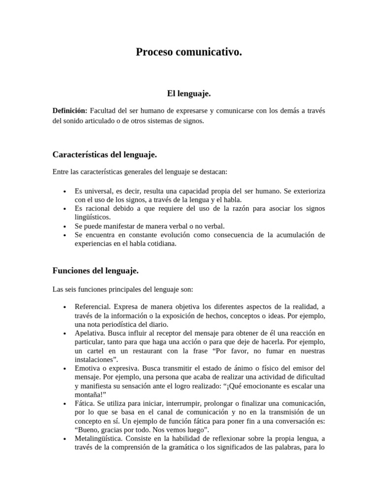 Proceso Comunicativo | PDF | Habla | Comunicación