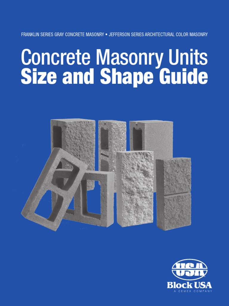Concrete Mansonry Shapes 2017 | PDF | Masonry | Concrete