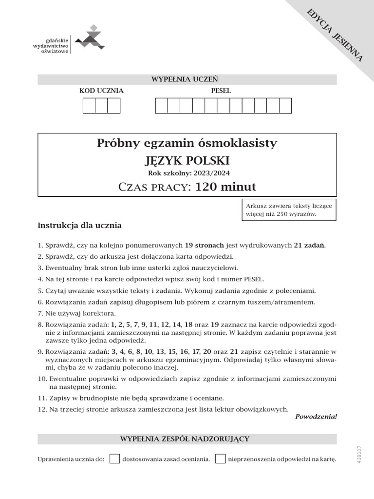 GWO Arkusz Dziady | PDF