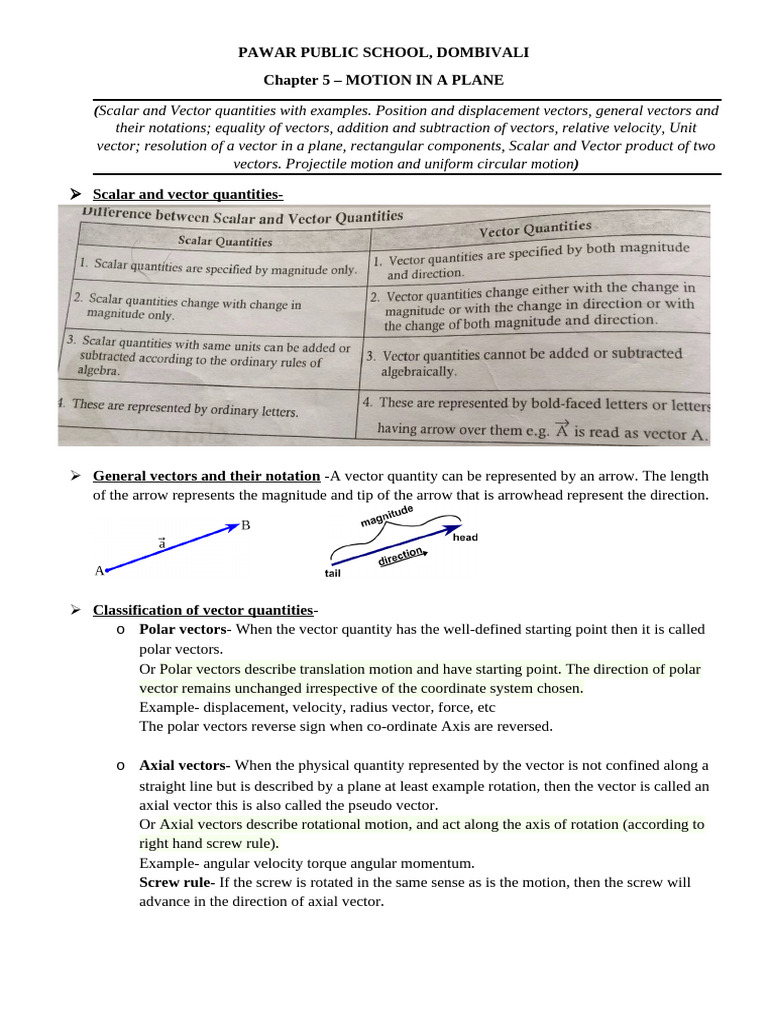 5 - Motion in A Plane - With Relative Velocity | PDF | Euclidean Vector | Rotation