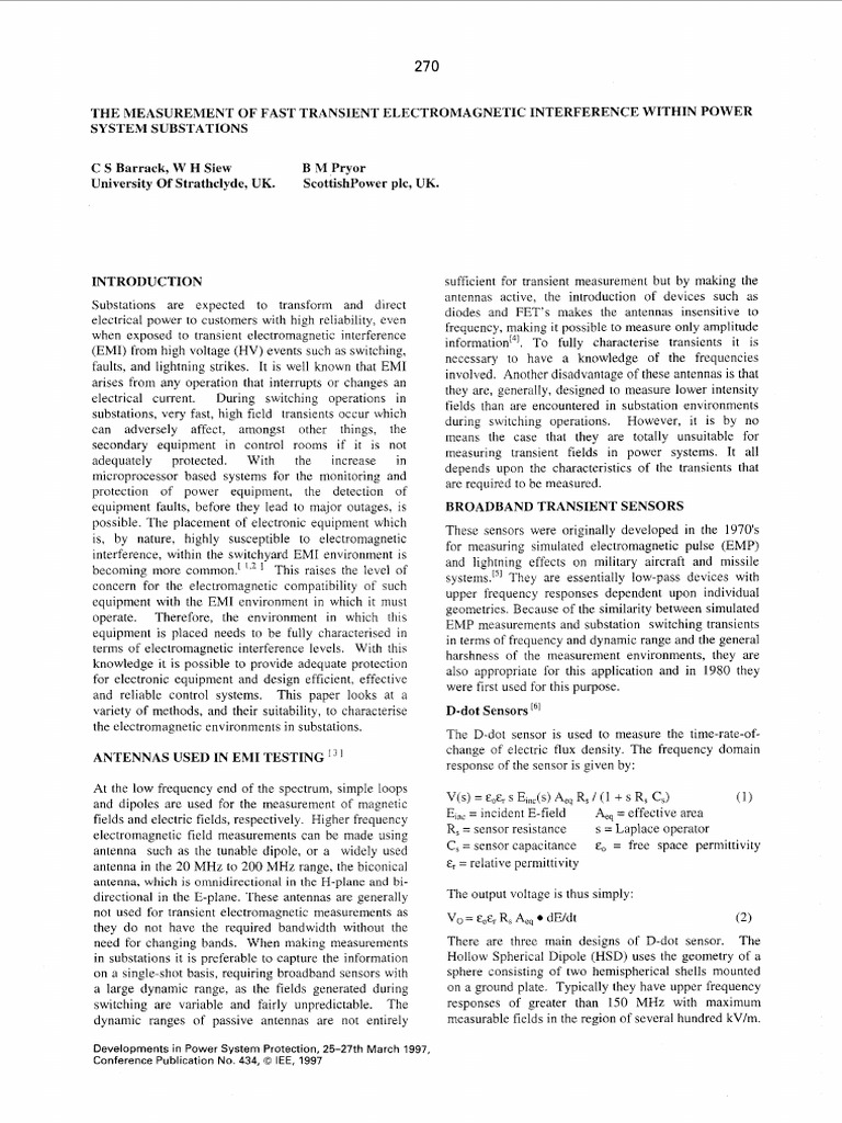 tirnsient EMI paper | PDF | Electromagnetic Interference | Antenna (Radio)