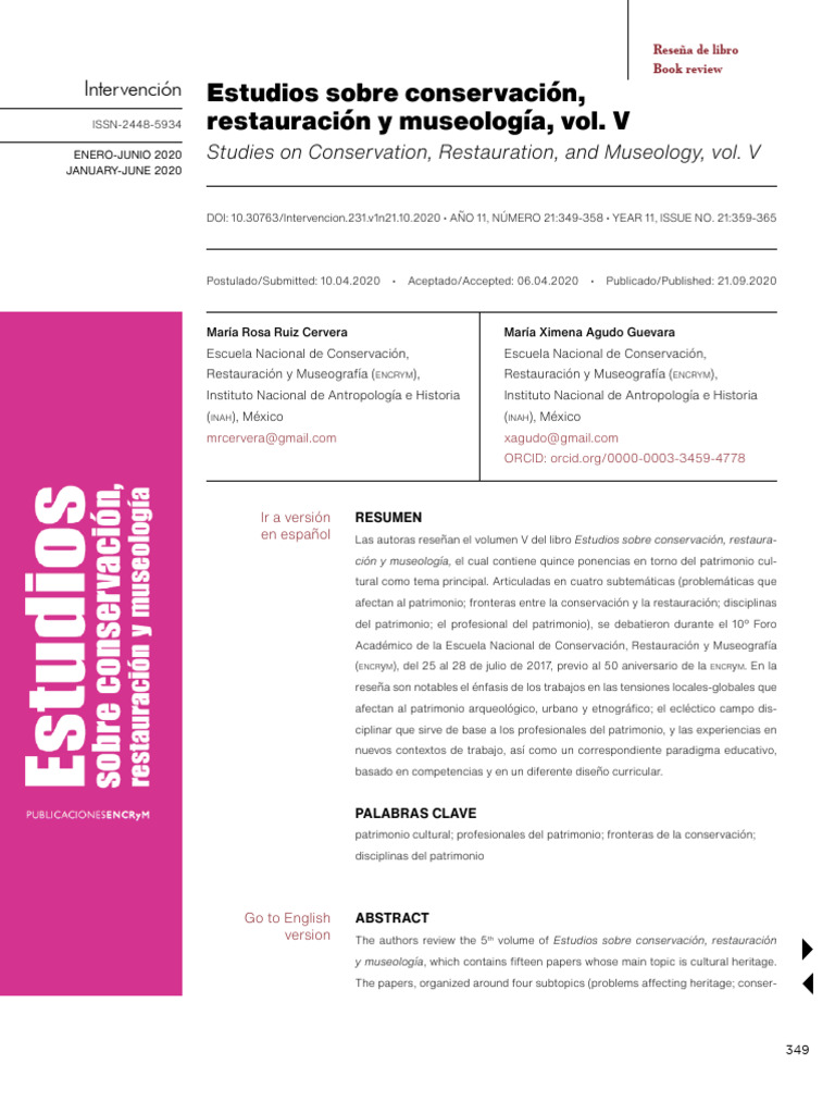 Estudios Sobre Conservacion Restauracion YMuseologia | PDF | México | Museología