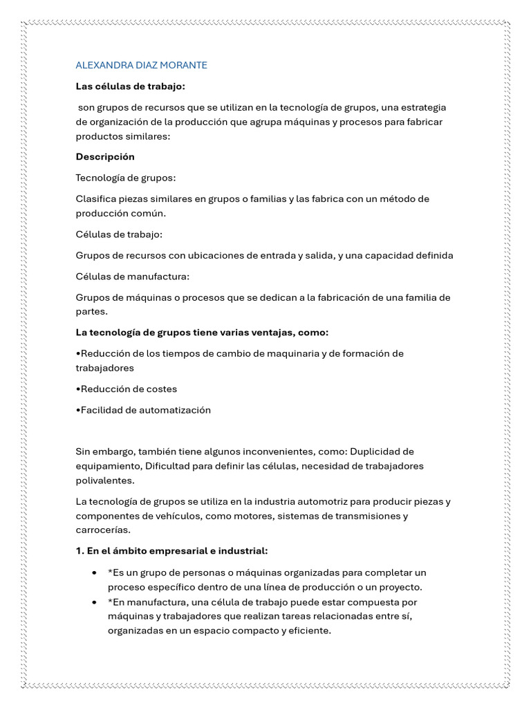 Celulas de Trabajo . | PDF | Lean Manufacturing | Ingeniería