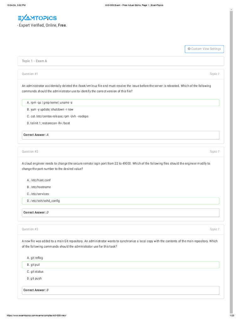 CompTIA XK0-005 Exam Q&A Guide | PDF | World Wide Web | Internet & Web
