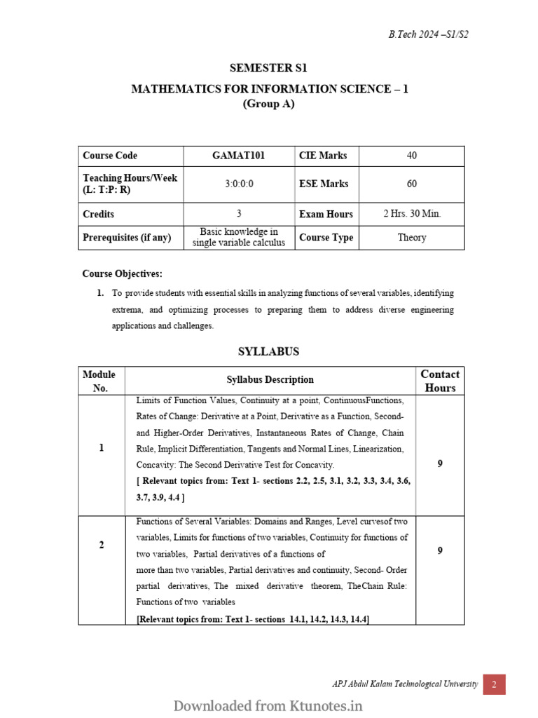 Mathematics For Information Science | PDF | Derivative | Function (Mathematics)