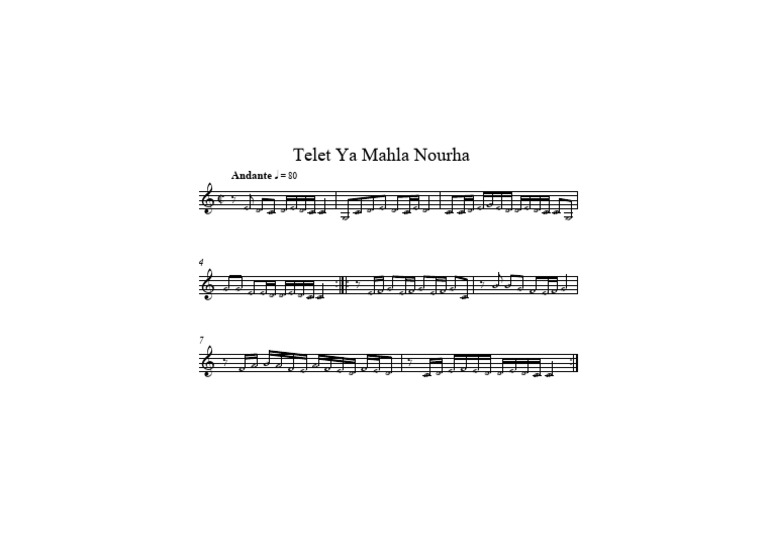 Telet Ya Mahla Nourha | PDF
