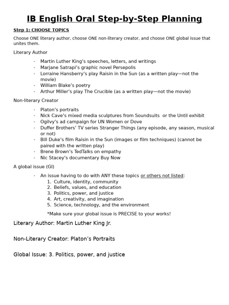 IB Oral Step by Step - Morgan | PDF