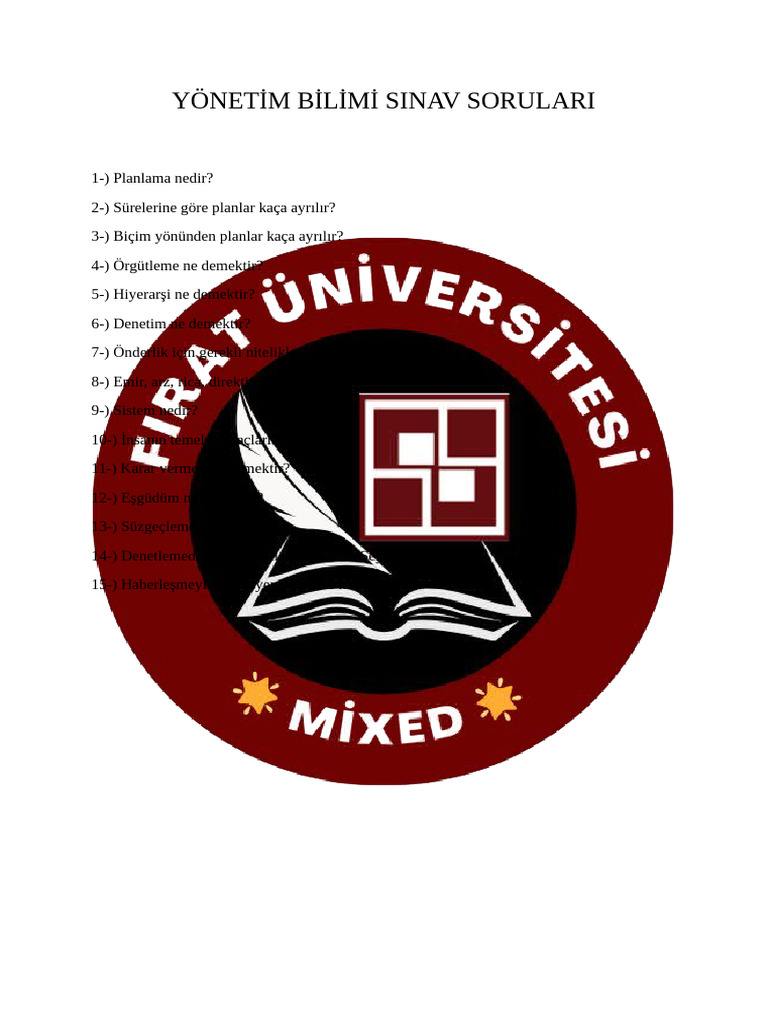 Yönetim Bilimi | PDF