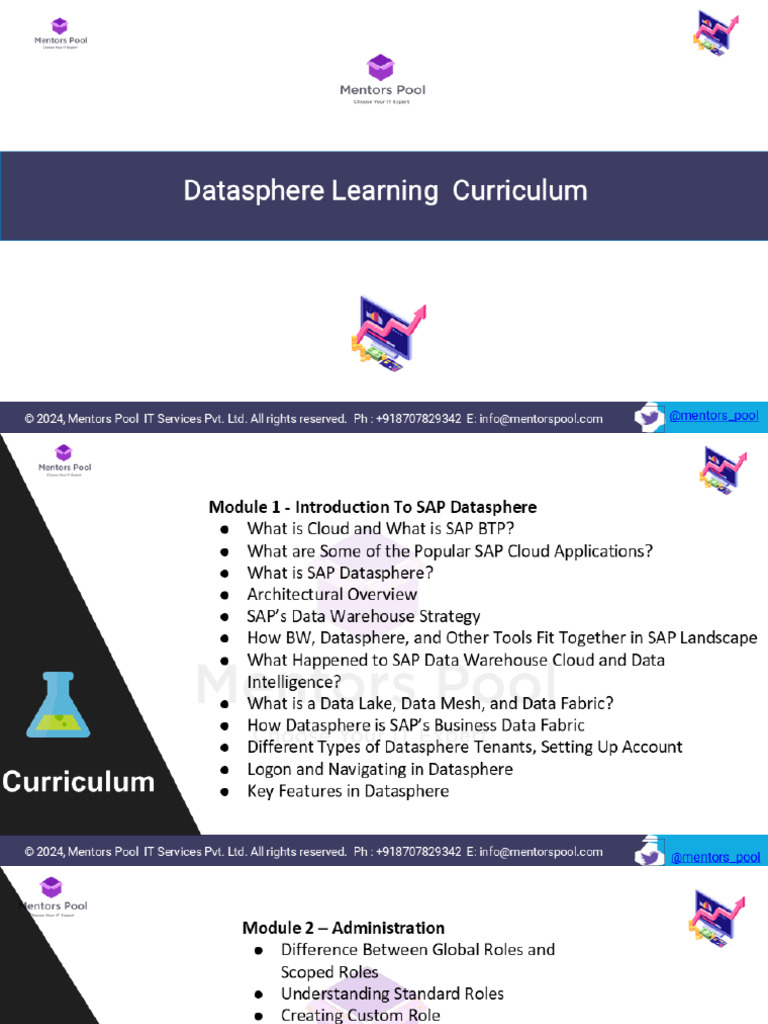 Datasphere Training Curriculum | PDF