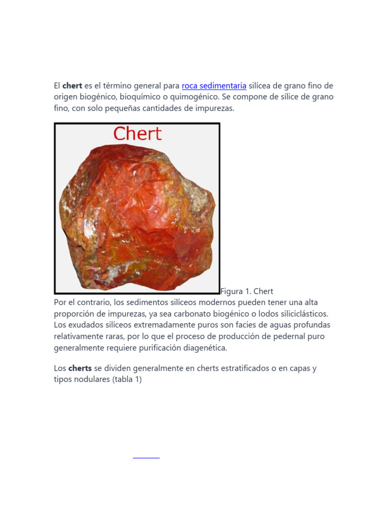 Tipos y características del chert | PDF | Caliza | Arcilla