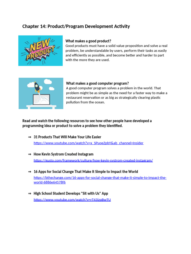 CH 14 Program Product Development Activity | PDF | Brainstorming ...