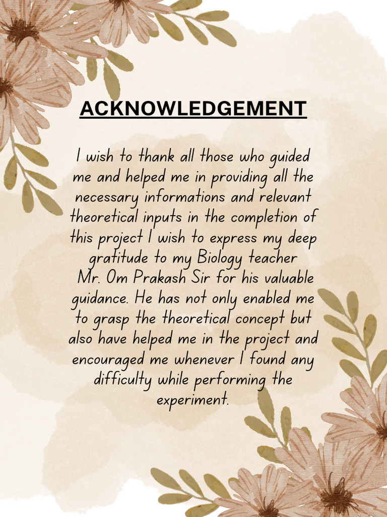Student Project Acknowledgement | PDF