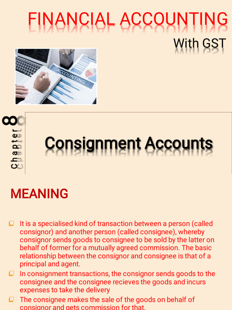 CH 8 - Consignment Accounts | PDF | Expense | Debits And Credits