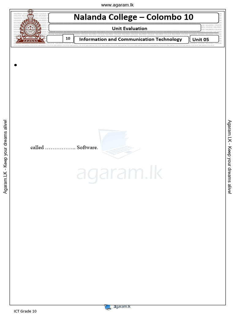 ICT Grade 10: OS and Software Basics | PDF | Operating System ...