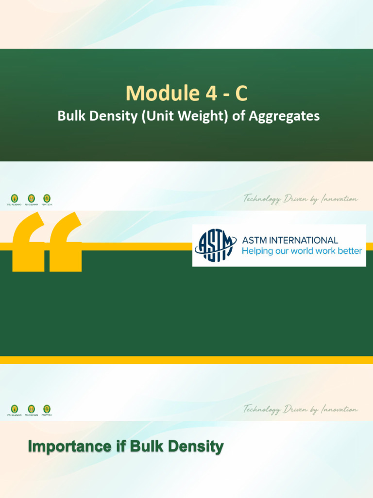EXP04C PPT - Buld Density of Aggregates | PDF | Density | Construction ...