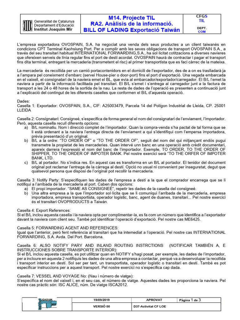 Tasca BL Núm 1 | PDF