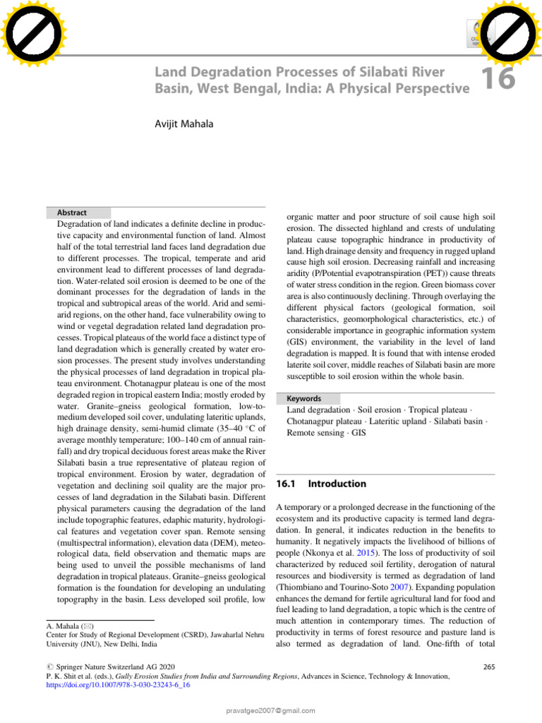Silabati River Basin Land Degradation | PDF | Drainage Basin | Environmental Degradation