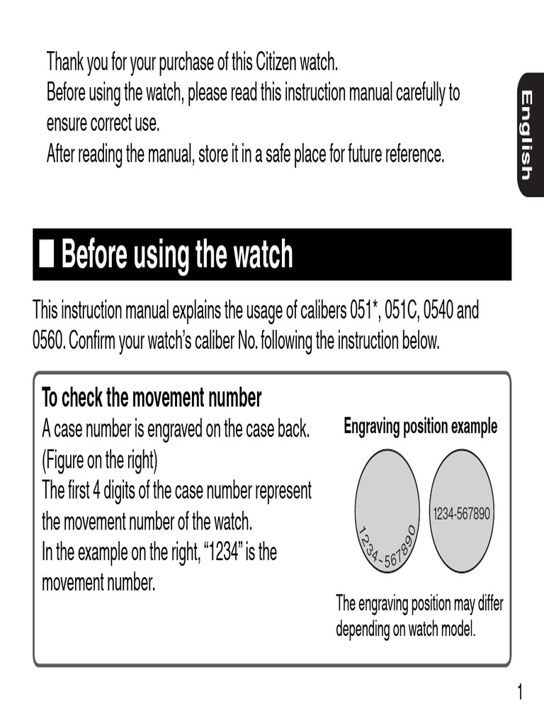 Citizen Watch Instruction Manual | PDF | Watch