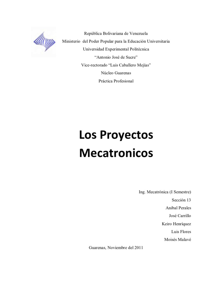 Los Proyectos Mecatronicos | PDF | Mecatrónica | Solenoide