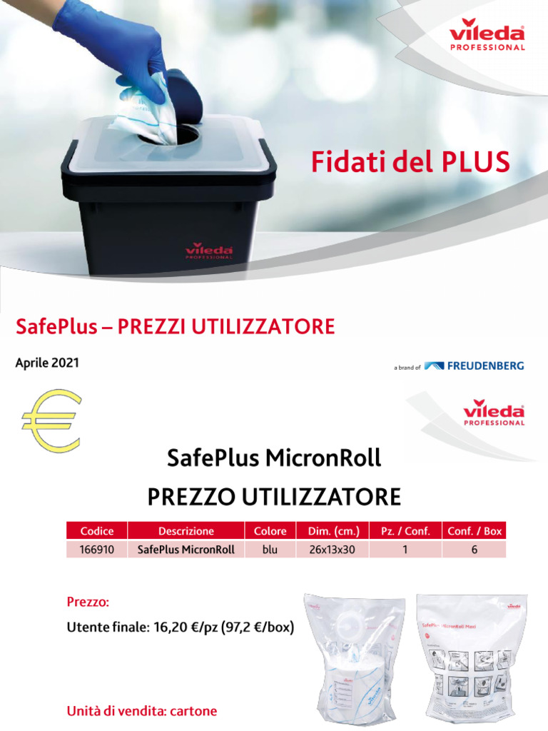 SafePlus MicronRoll e Coperchio - Prezzi - SOLO UTILIZZATORE | PDF